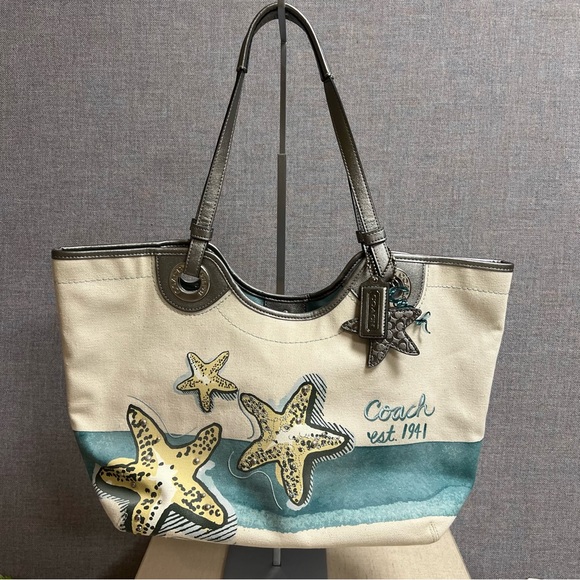 Coach | Bags | Coach Starfish Canvas Beach Tote Limited Edition | Poshmark